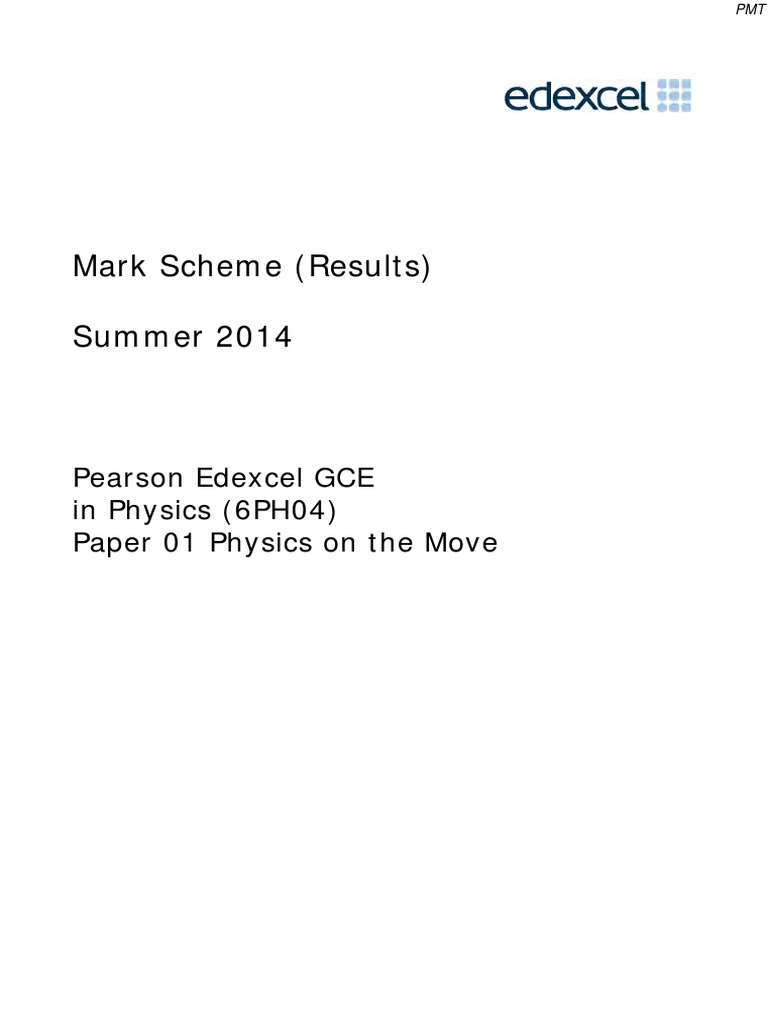 June 2014 MS - Unit 4 Edexcel Physics A-Level | PDF | Proton | Electronvolt