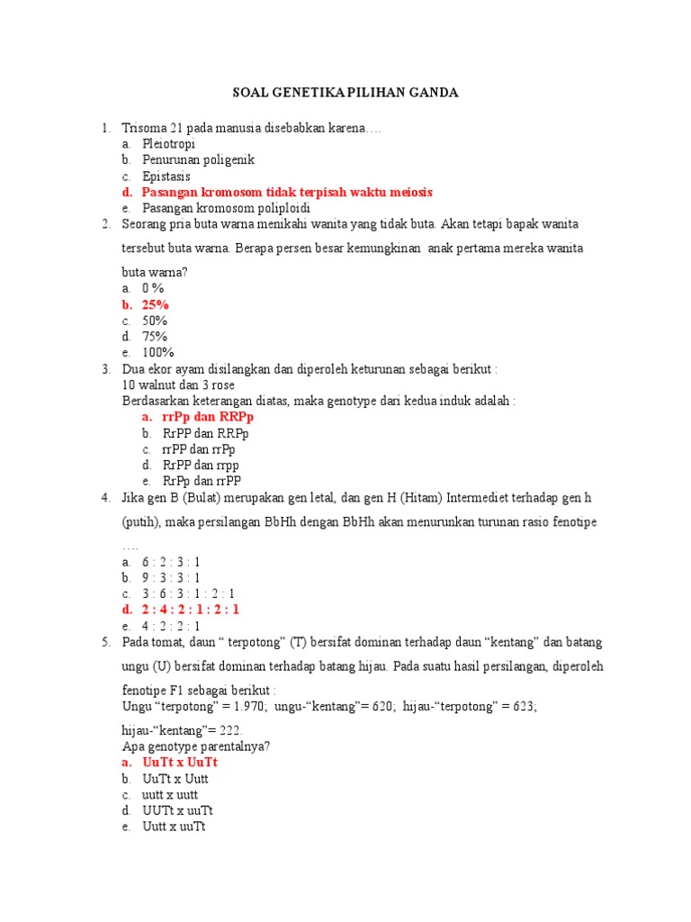 Soal Genetika | PDF