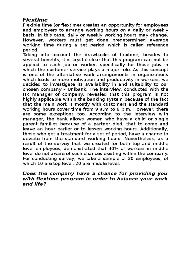 Flextime | PDF | Working Time | Employment