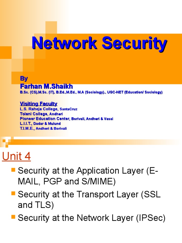 Network Security | PDF | Transport Layer Security | Information Age