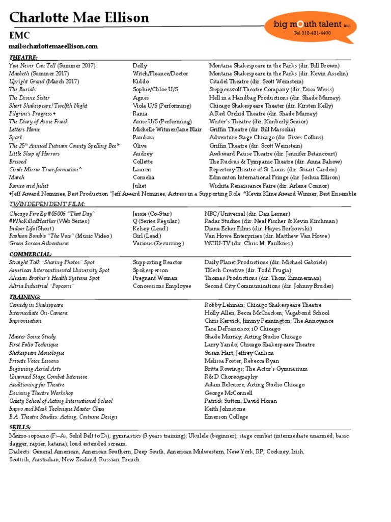 Charlotte Mae Ellison | PDF | Performing Arts | Theatre