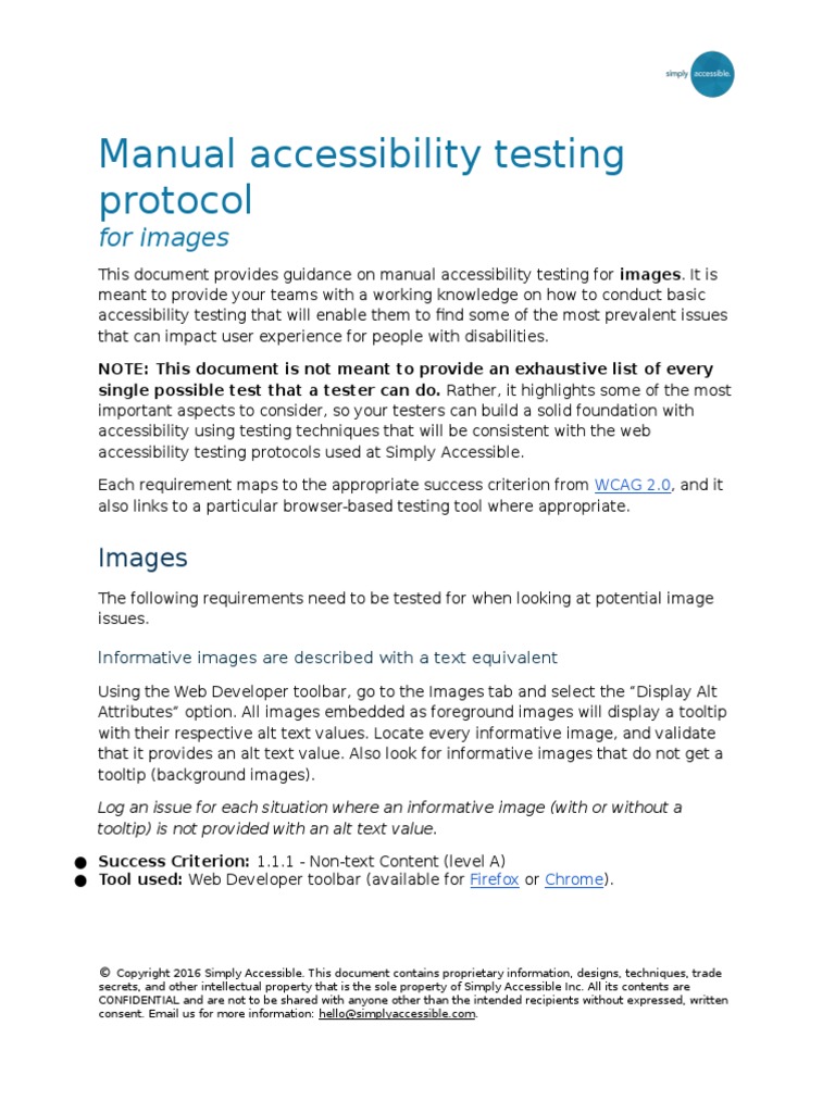 Manual Accessibility Testing For Images | PDF | Infographics ...