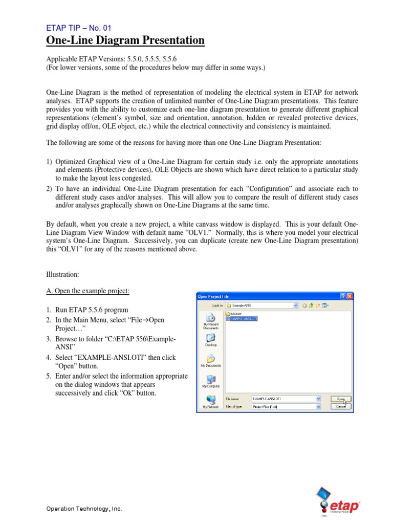 One-Line Diagram Presentation: Etap Tip - No. 01 | PDF | Computing | Software