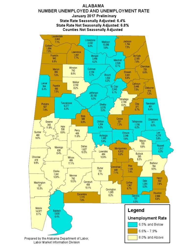 January 2017 Unemployment Rate Map | PDF