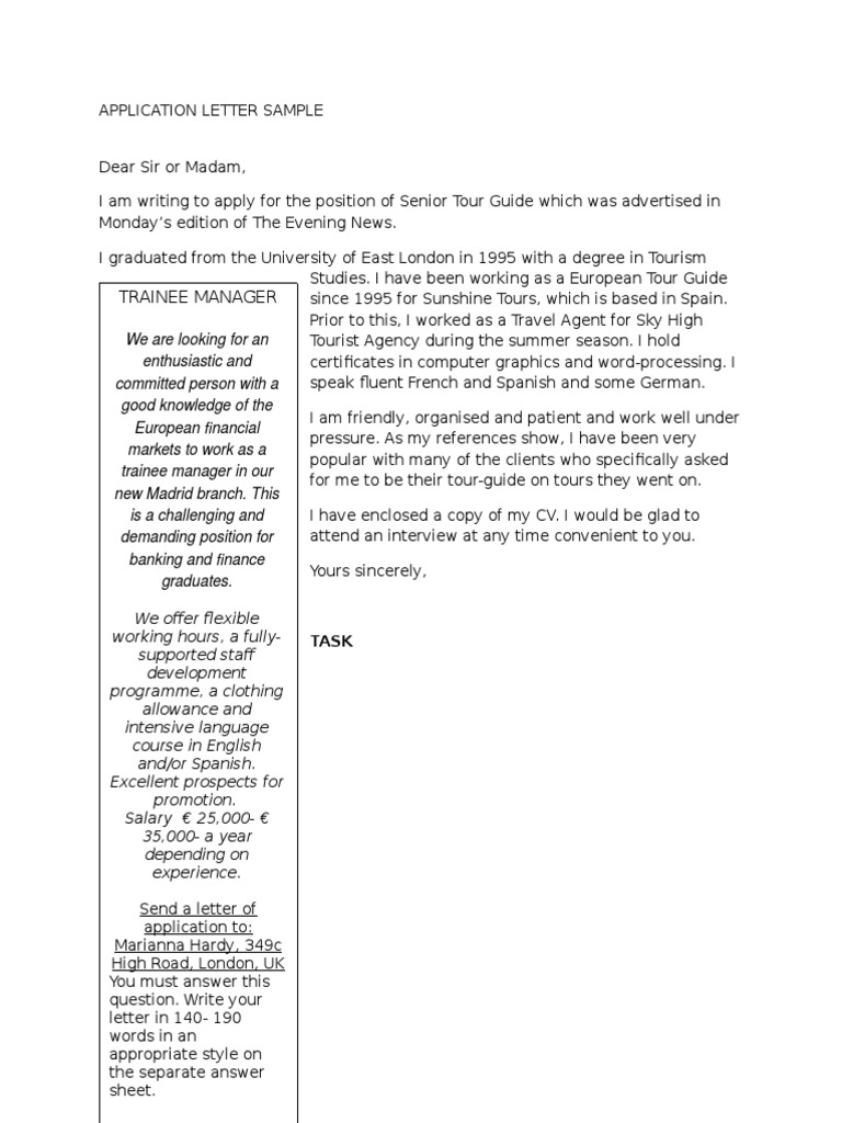 Application Letter Sample | PDF