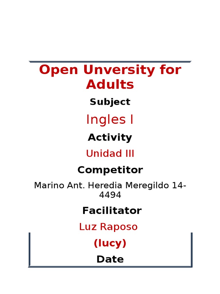 Practica 3 de Ingles en Ingles. | PDF