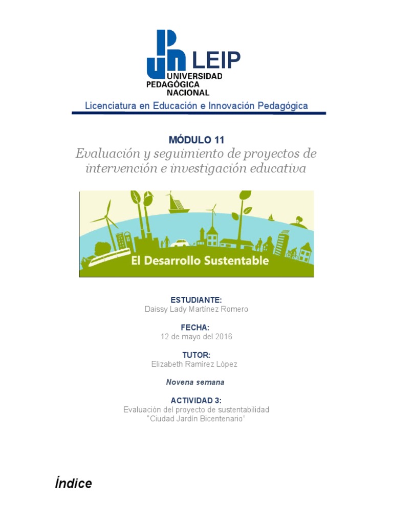 Evaluación de "Ciudad Jardín" | PDF | Sustentabilidad | Residuos