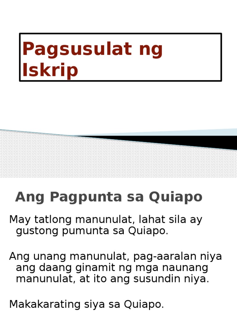 Pagsusulat NG Iskrip | PDF