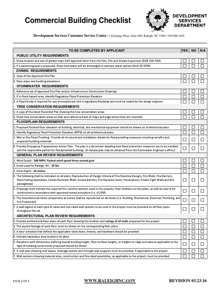 Commercial Building Checklist | PDF | Electrical Wiring | Wall