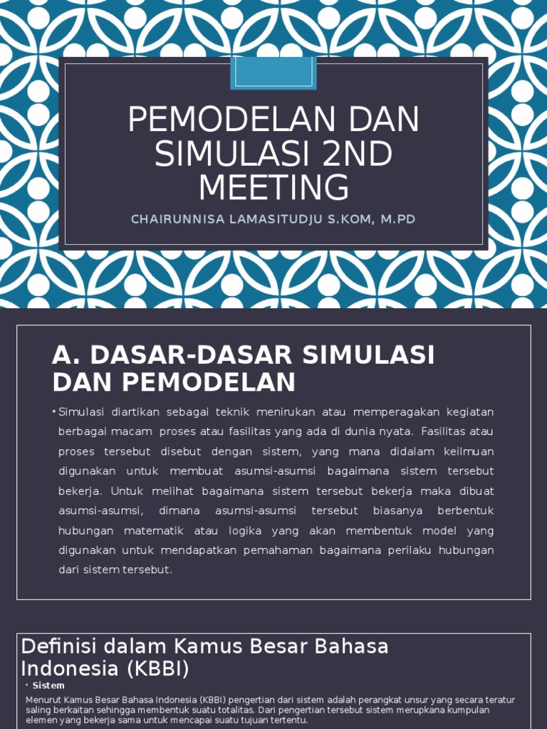 Pemodelan Dan Simulasi | PDF