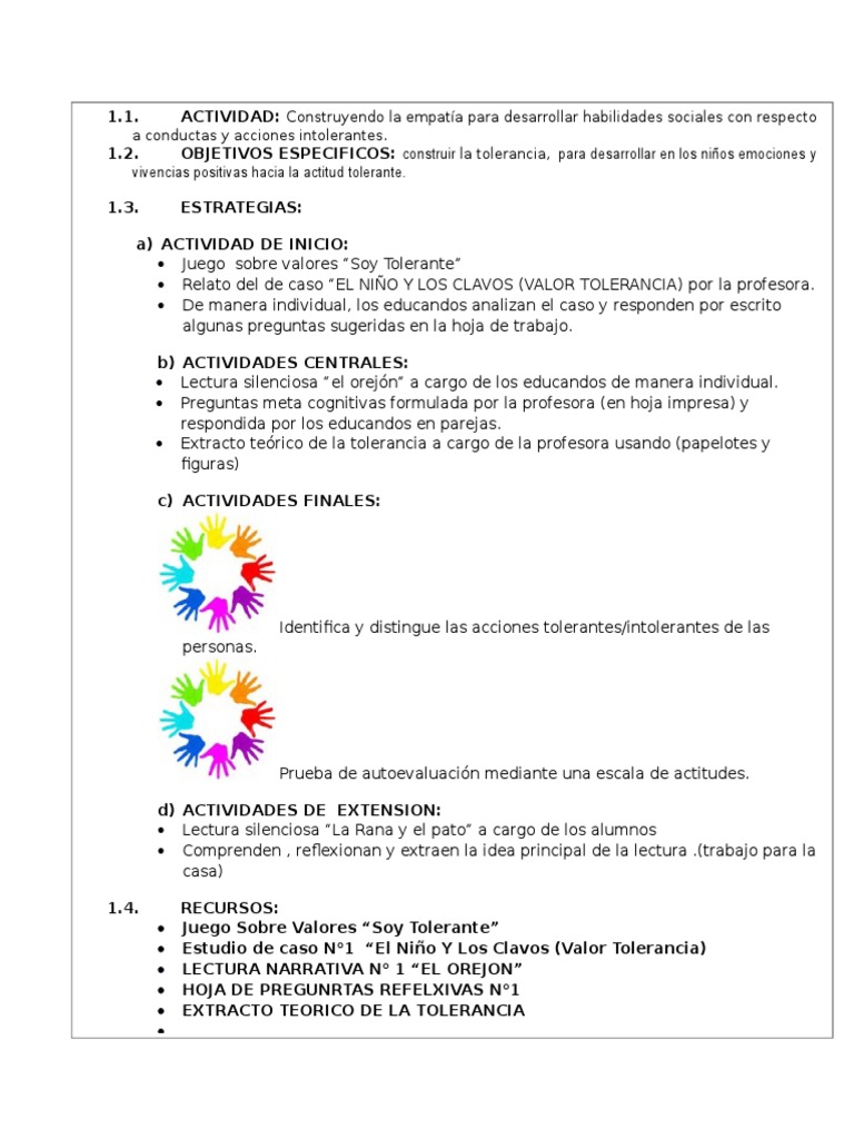Empatía y Tolerancia para Niños | PDF | Tolerancia | Ciencia cognitiva