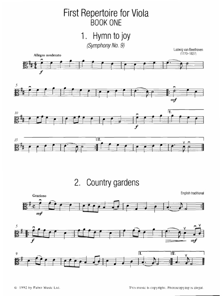 First Repertoire For Viola Book 1 - Viola Part | PDF