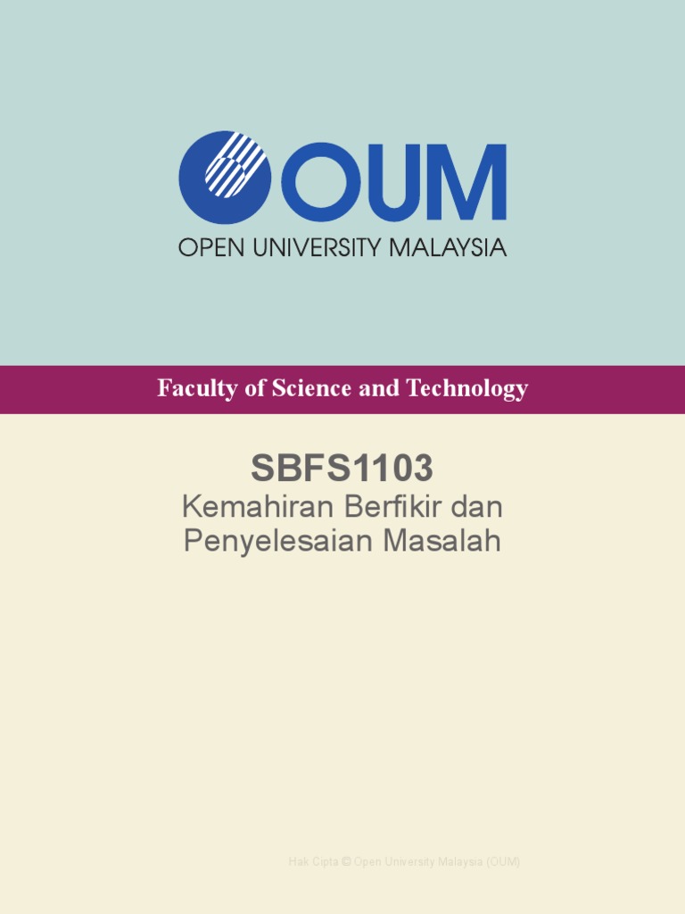 SBFS1103 Kemahiran Berfikir Penyelesaian Masalah Eogos Ssept2012 | PDF