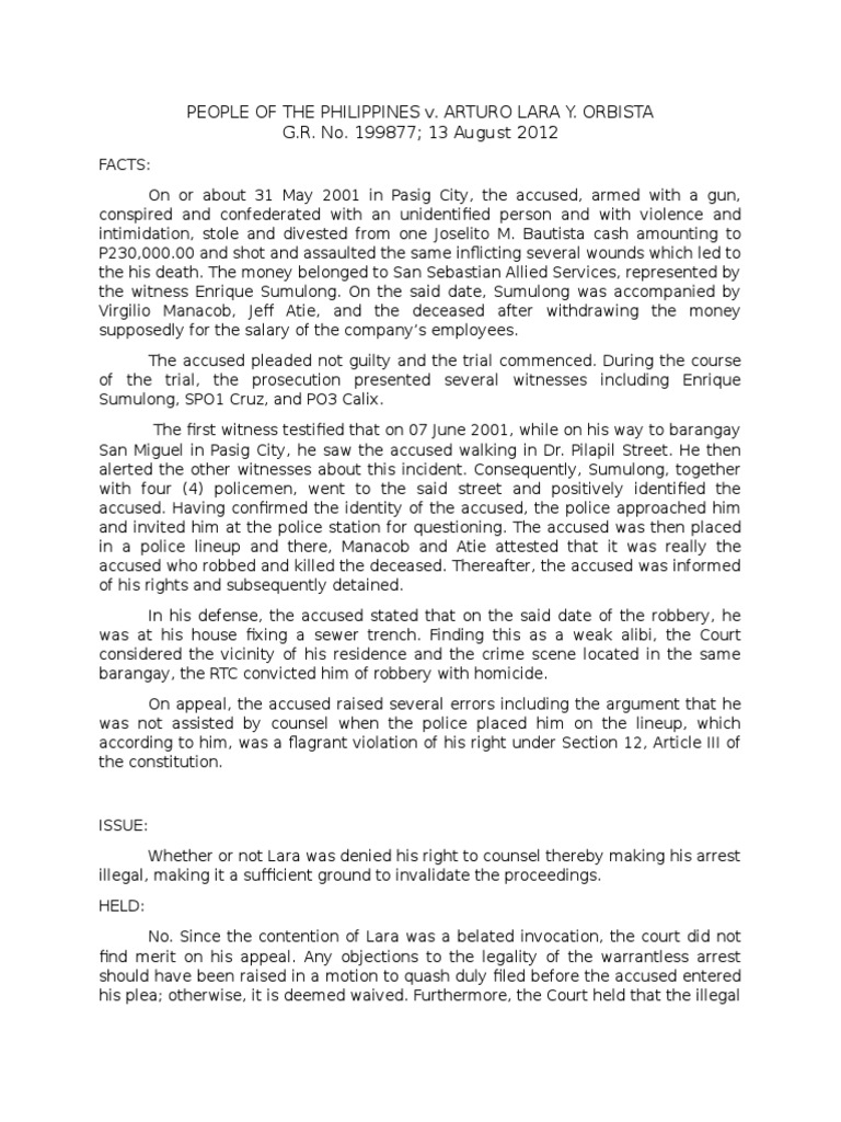 46 People v. Lara | PDF | Arrest | Legal Procedure