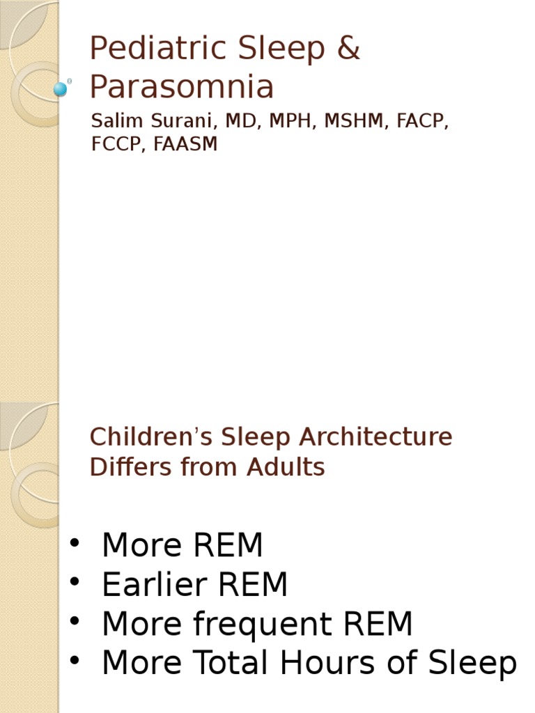 Revised Pediatric Sleep & Disorders | PDF | Sleep | Night