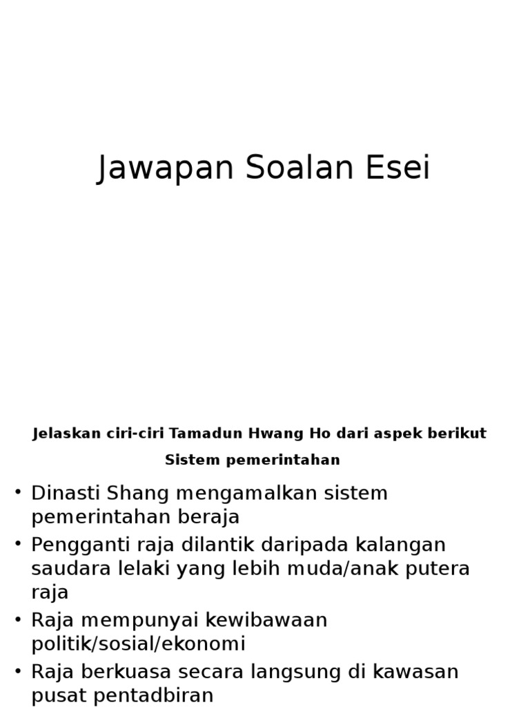 Jawapan Soalan Esei | PDF