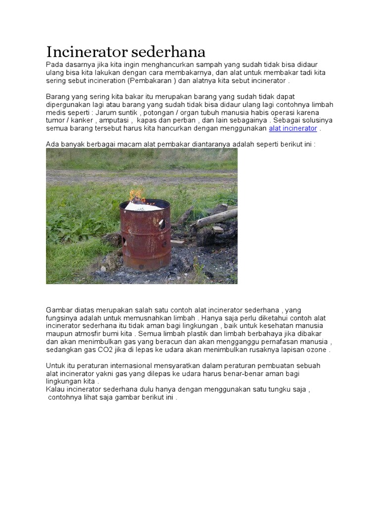 Incinerator Sederhana | PDF