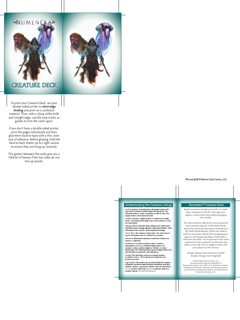 Creature Deck: Binding and Print On A Cardstock | PDF | Armour | Nature