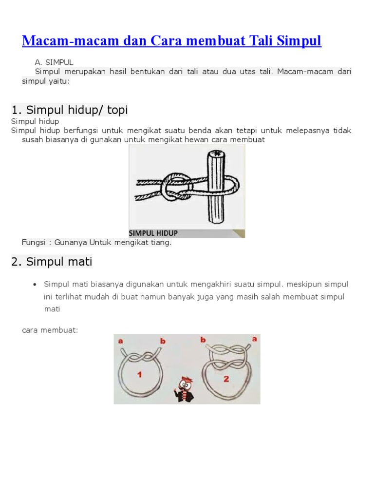 Macam2 Simpul Pramuka | PDF | Griya & Taman | Seni