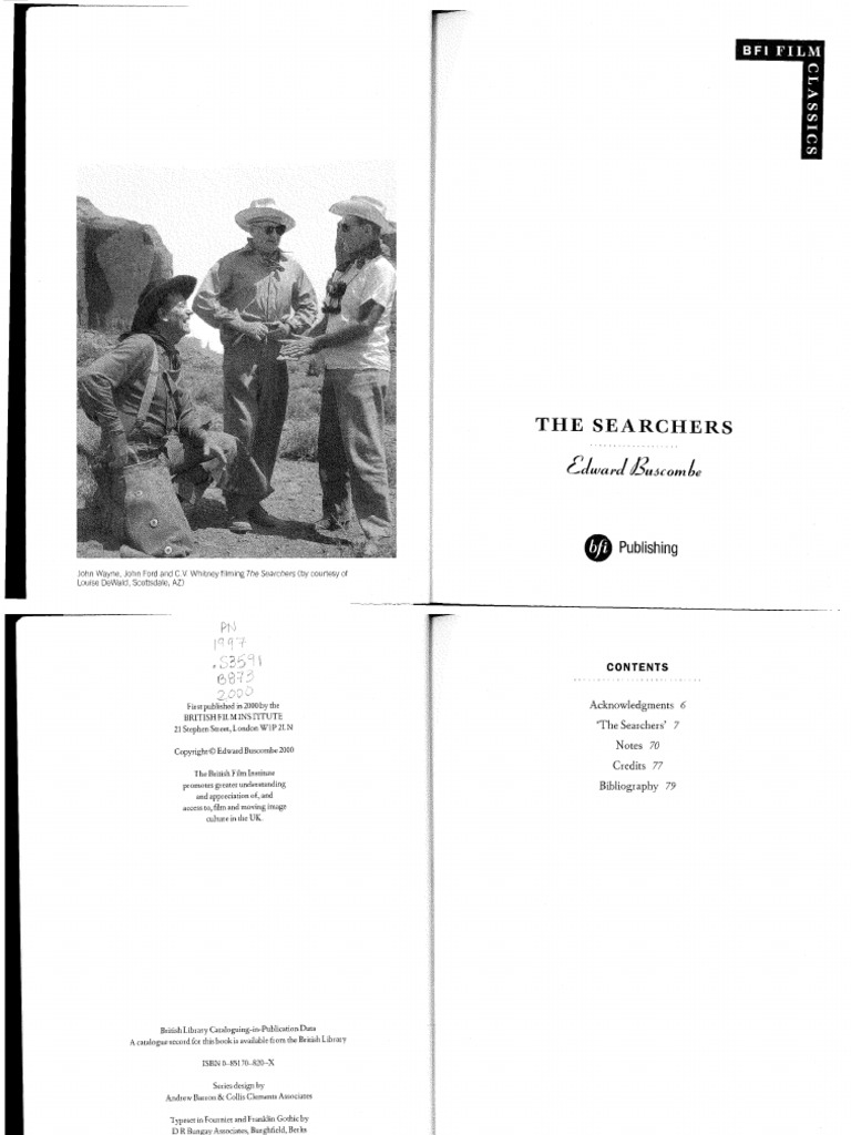 Edward Buscombe - The Searchers (BFI Film Classics) | PDF | Unrest ...