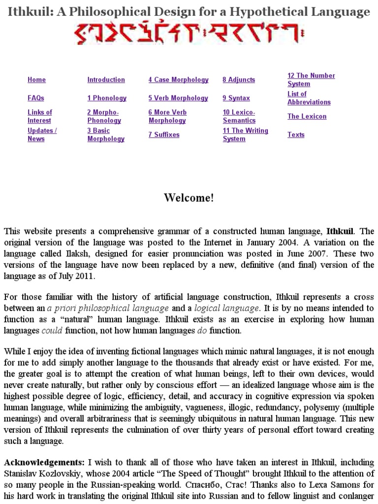 Ithkuil | Morphology (Linguistics) | Word