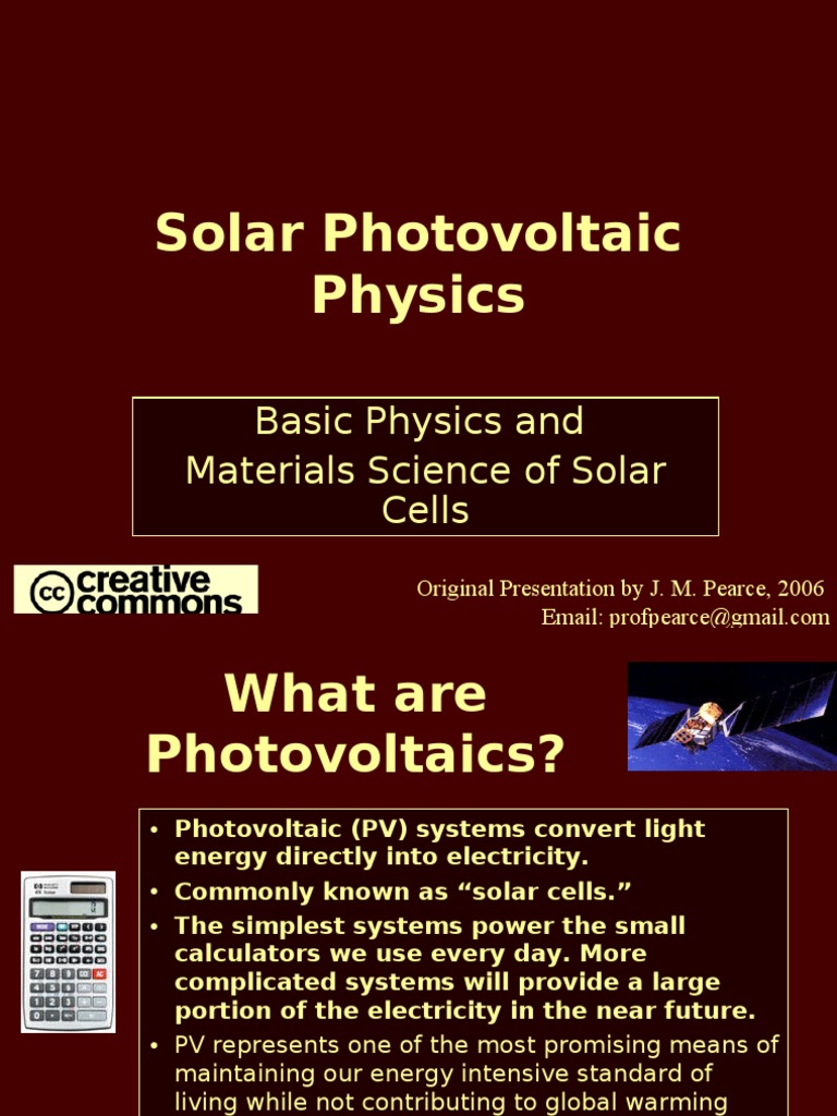 Solar Photovoltaic Physics Overview | PDF | P–N Junction | Semiconductors