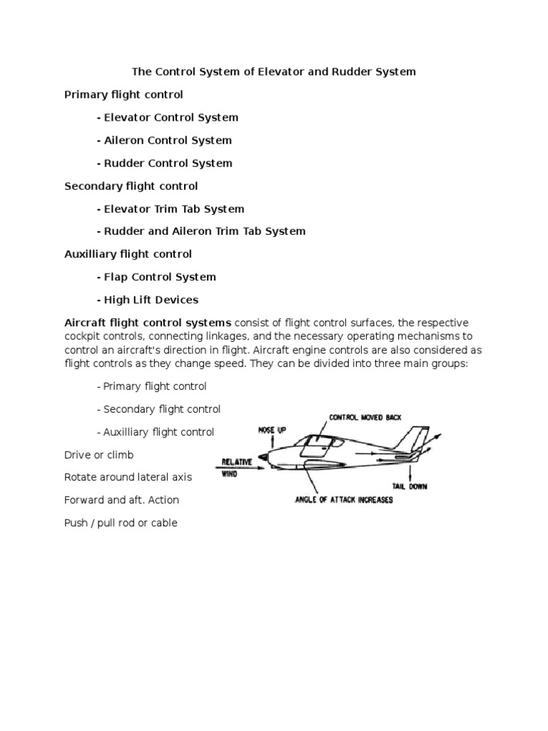 The Control System of Elevator and Rudder System | PDF | Flight Control ...
