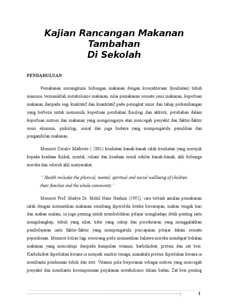 Rancangan Makanan Tambahan | PDF