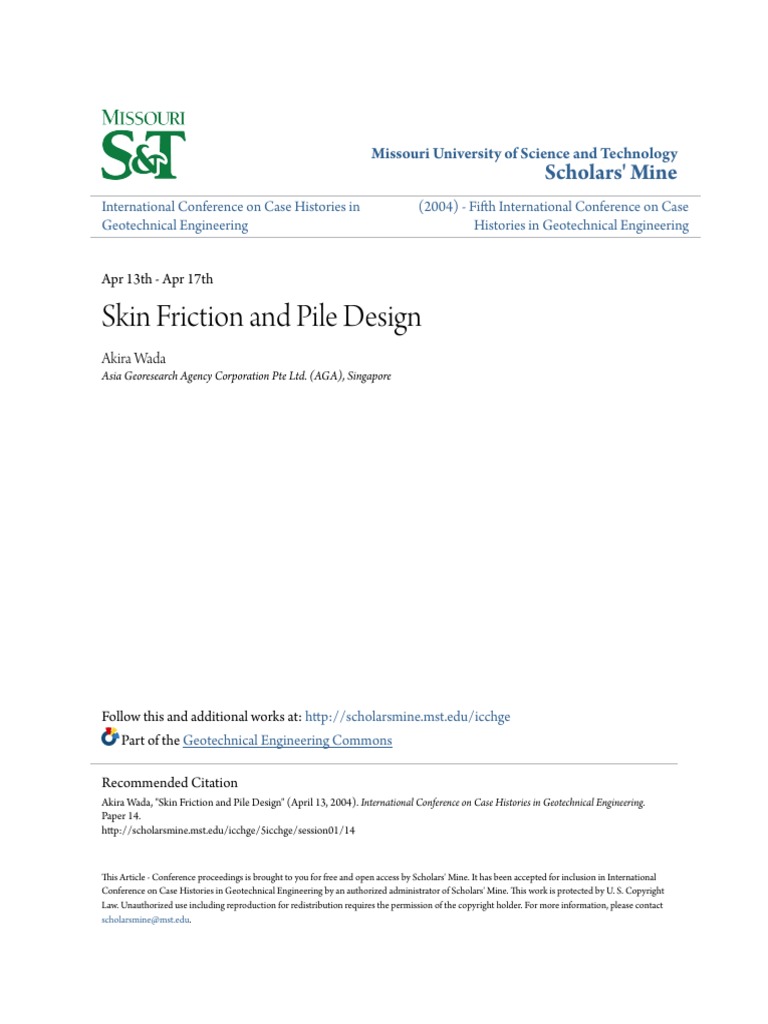 Skin Friction and Pile Design | PDF | Deep Foundation | Strength Of ...