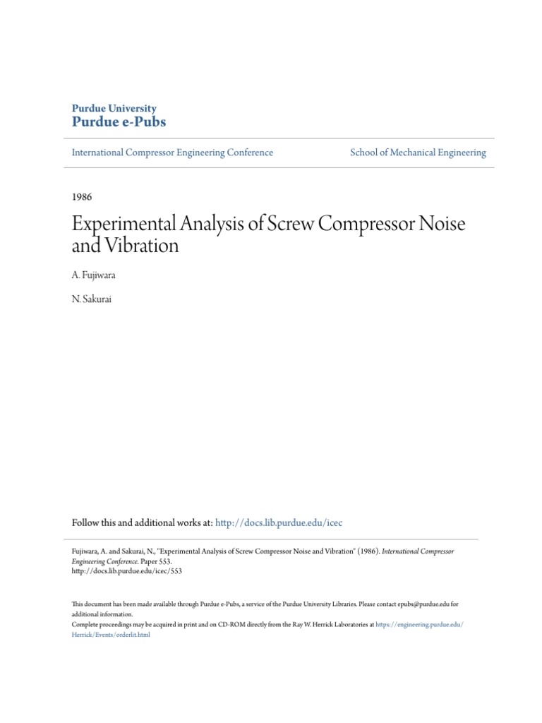 Screw Compressor Noise Analysis | PDF | Spectral Density | Gas Compressor