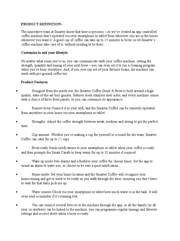 Coffe Maker Research Proposal | PDF | Survey Methodology | Sampling (Statistics)