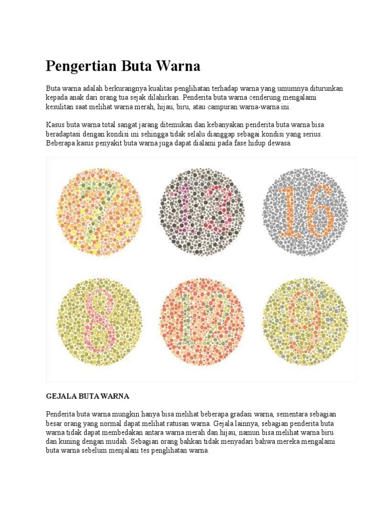 Pengertian Buta Warna | PDF