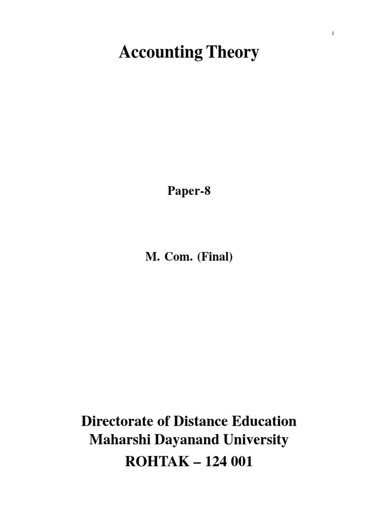 Accounting Theory-Final PDF | PDF | Bookkeeping | Debits And Credits