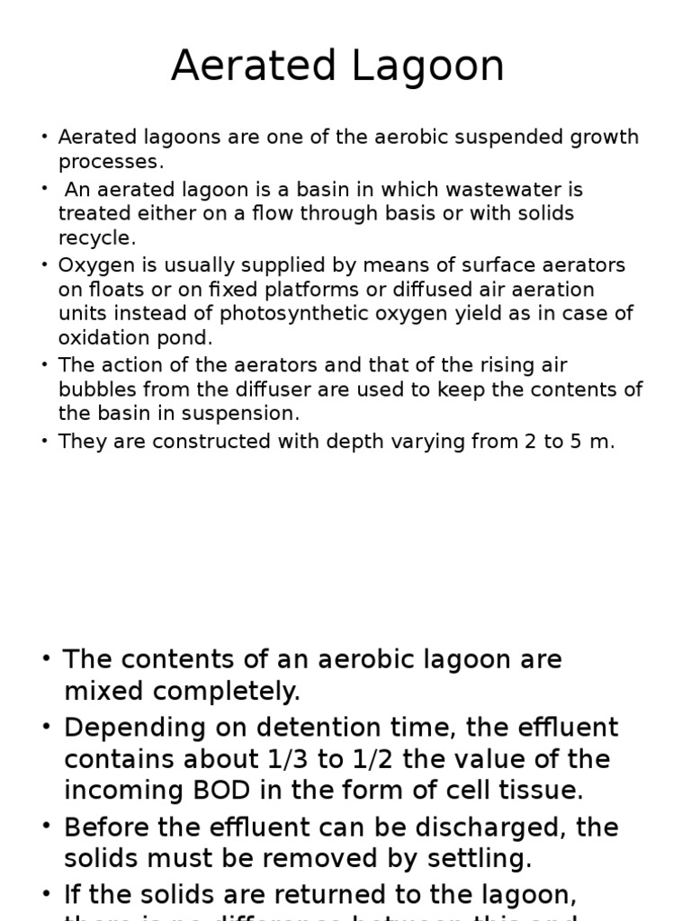 Aerated Lagoon Pdf Environmental Engineering Environmental Technology