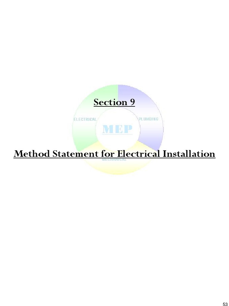Method Statements | PDF | Cable | Electrician