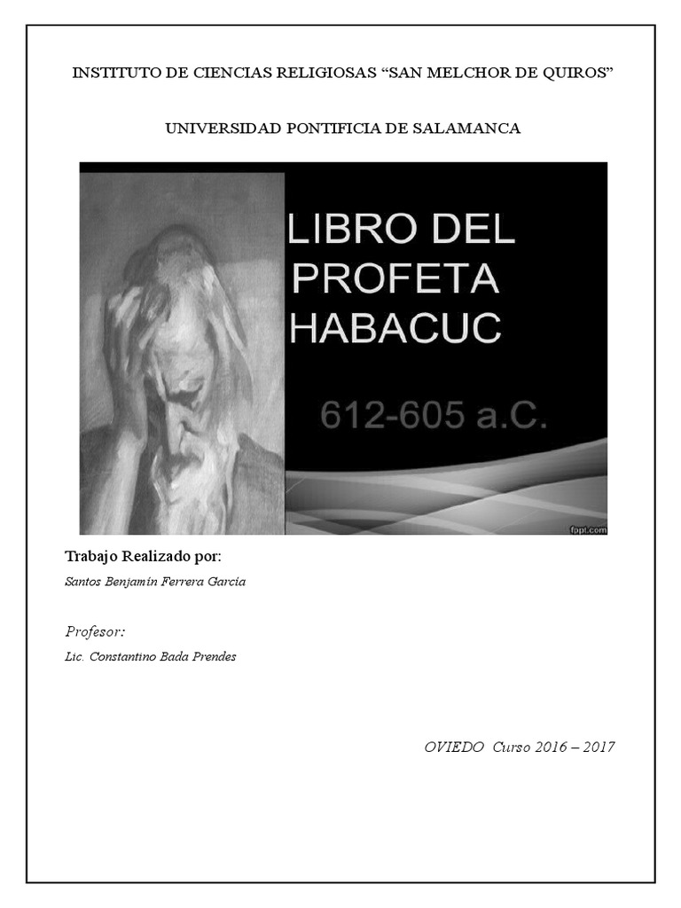 Trabajo Profeta Habacuc Definitivo | PDF | Nabucodonosor Ii | Fe