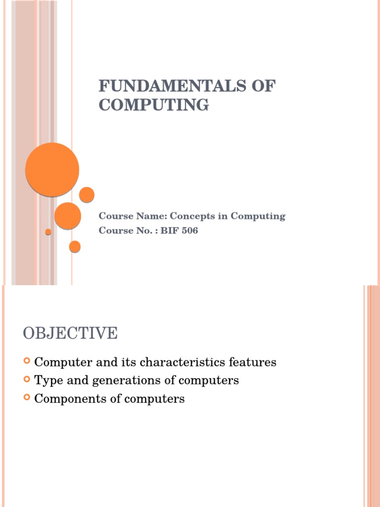 01 - BIF 506 (Fundamentals of Computing) | PDF | Personal Computers | Input/Output