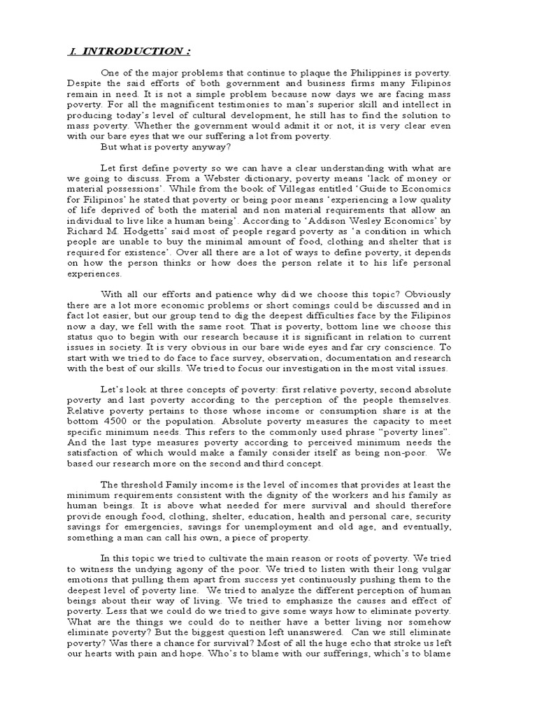 Research Paper | PDF | Poverty Threshold | Poverty