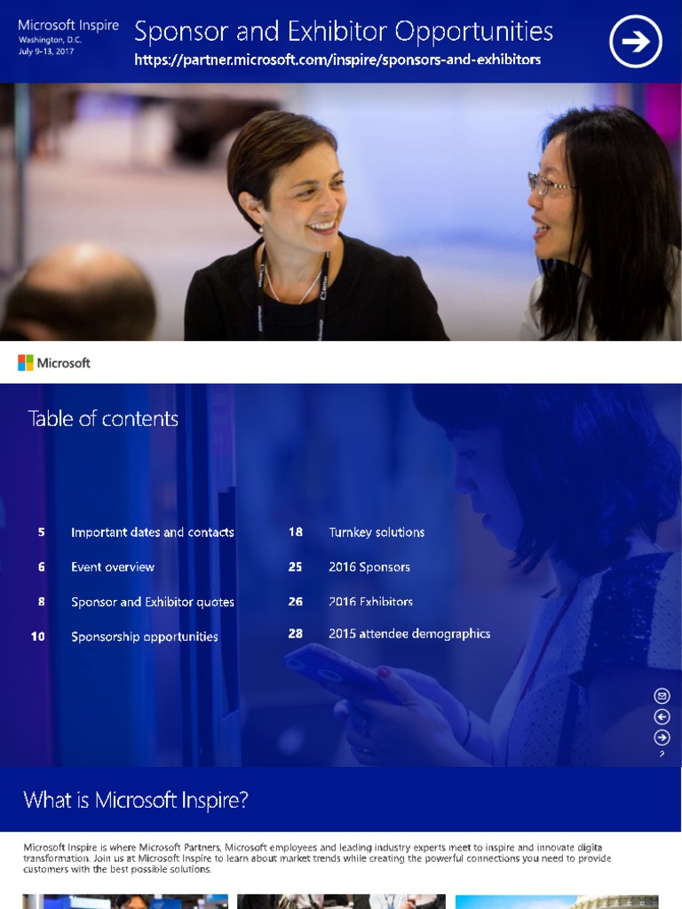 Microsoft Inspire 2017 Sponsor and Exhibitor Prospectus (December ...
