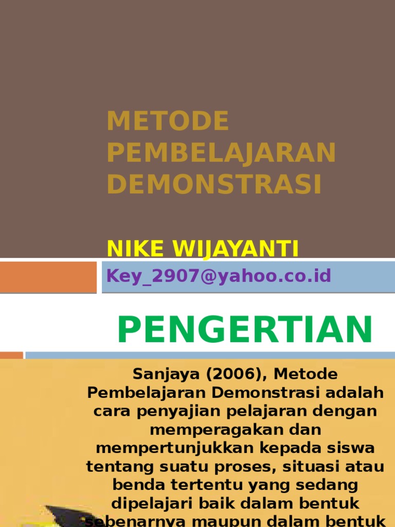 Metode Pembelajaran Demonstrasi | PDF | Karier & Perkembangan