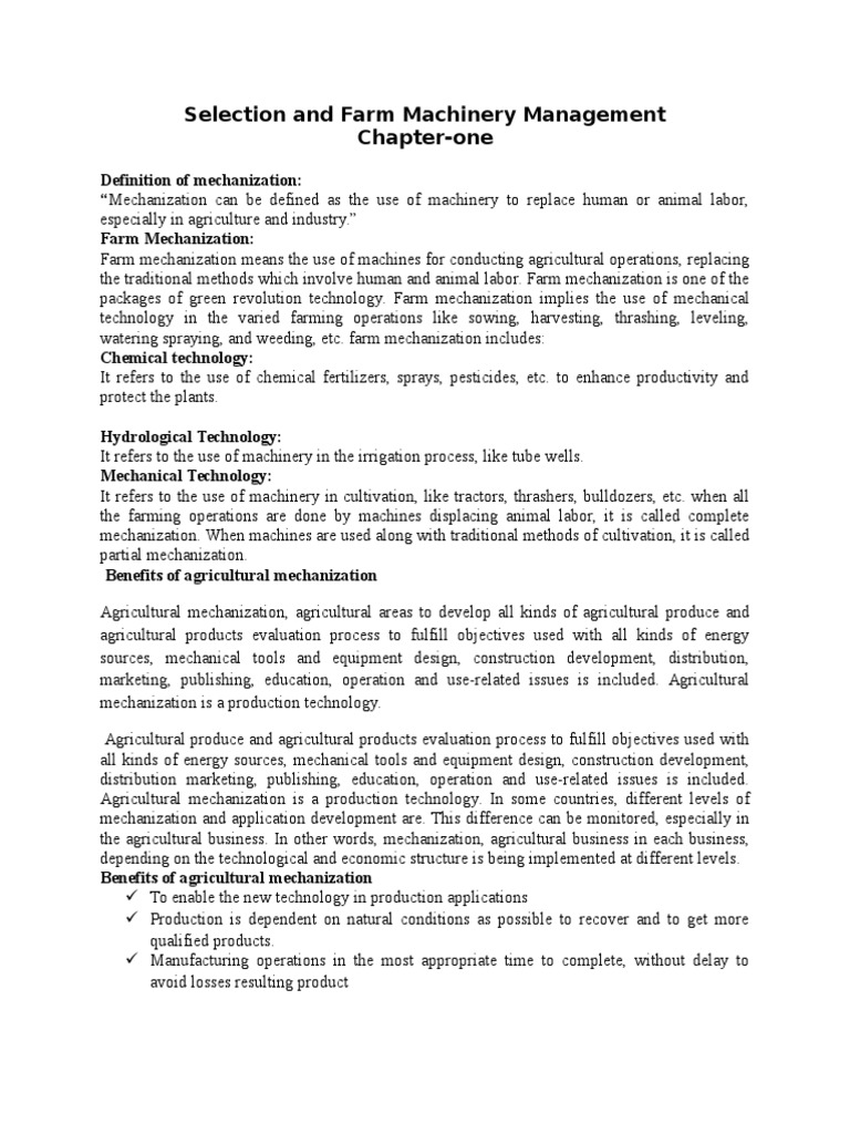 Definition of Mechanization | PDF | Agricultural Machinery | Mechanization
