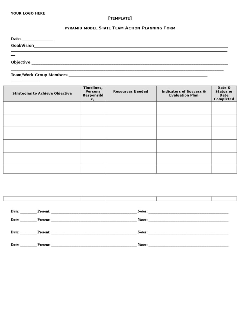 Pyramid Model Action Planning Template | PDF | Finance & Money Management