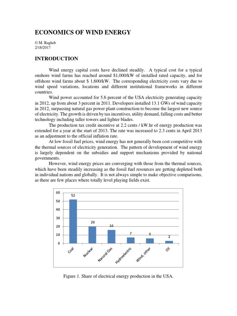 Economics of Wind Energy | PDF | Wind Power | Wind Turbine
