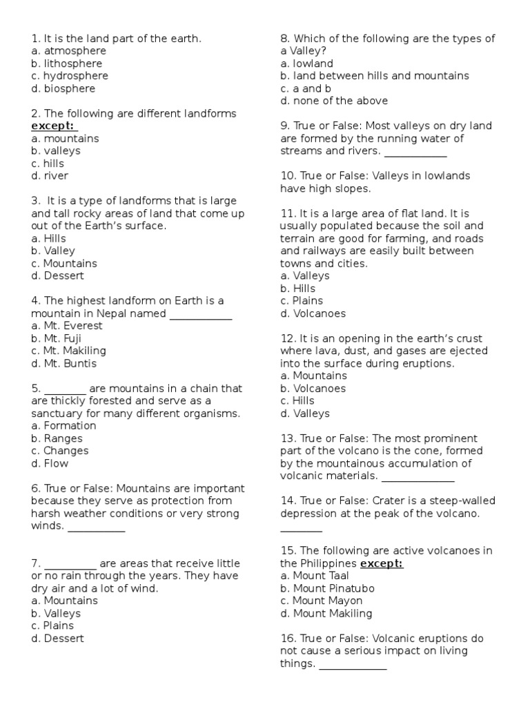 Grade 3 Science & Filipino Exam | PDF | Volcano | Mountains