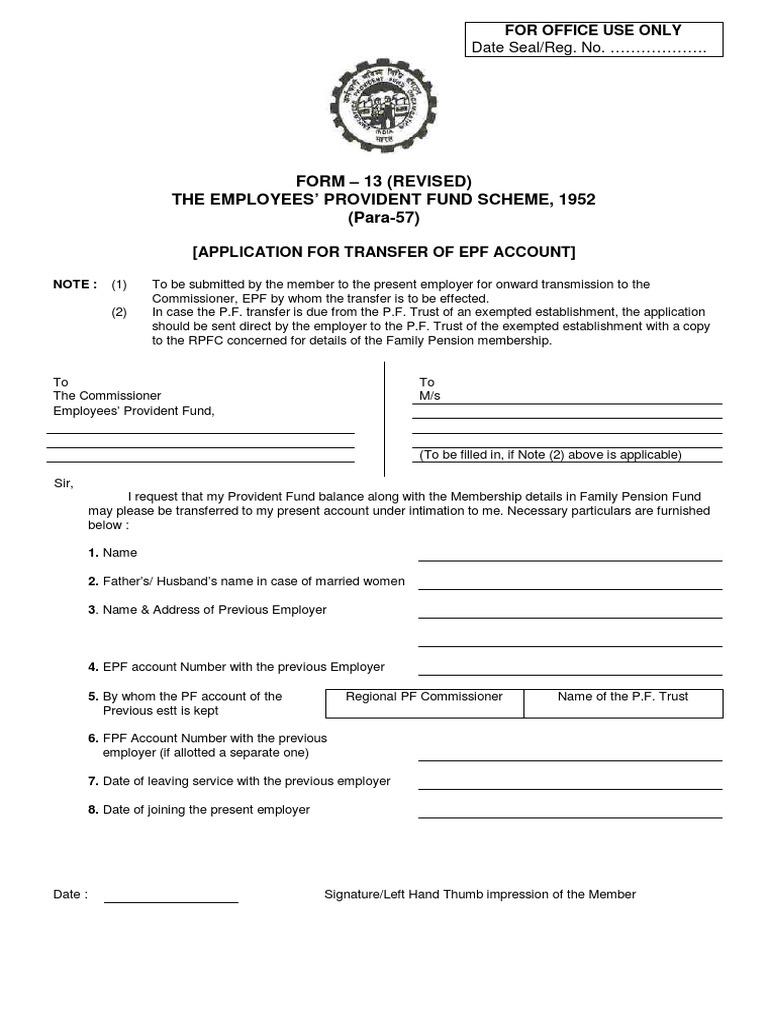 Template - EPFS Form 13 (Revised) | PDF | Employee | Government