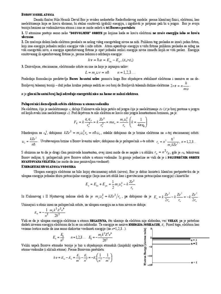 Borov Model Atoma | PDF