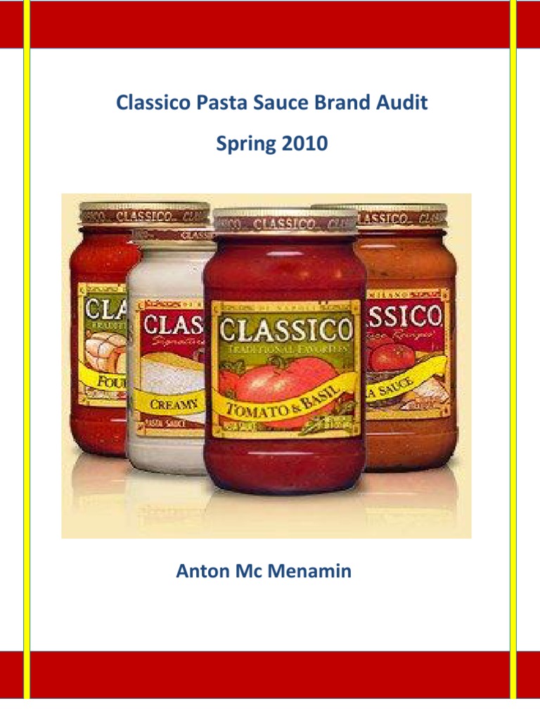 Classico Pasta Sauce Brand Audit (USA) | PDF | Target Audience | Brand