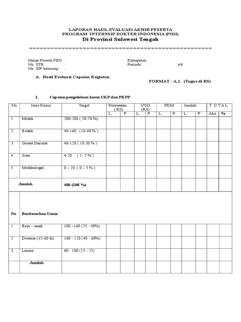 Format Lap Akhir PIDI Untuk Masing2dokter | PDF