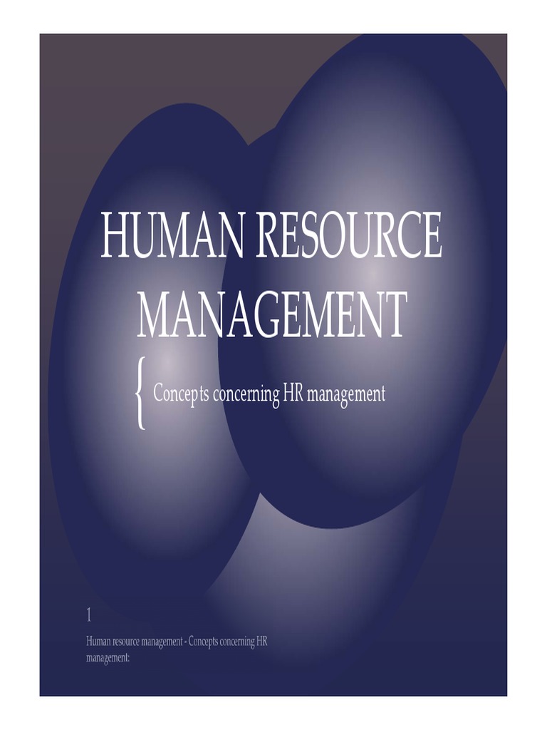 Human Resource Management: Concepts Concerning HR Management | PDF ...