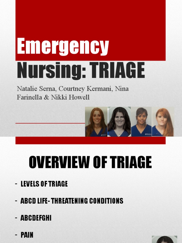 Triage Nursing: An Overview of Triage Procedures and Case Studies | PDF ...